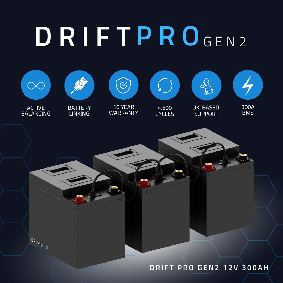 Drift PRO 12V 300Ah LiFePO4 Leisure Battery (Gen2) — Fogstar Drift
